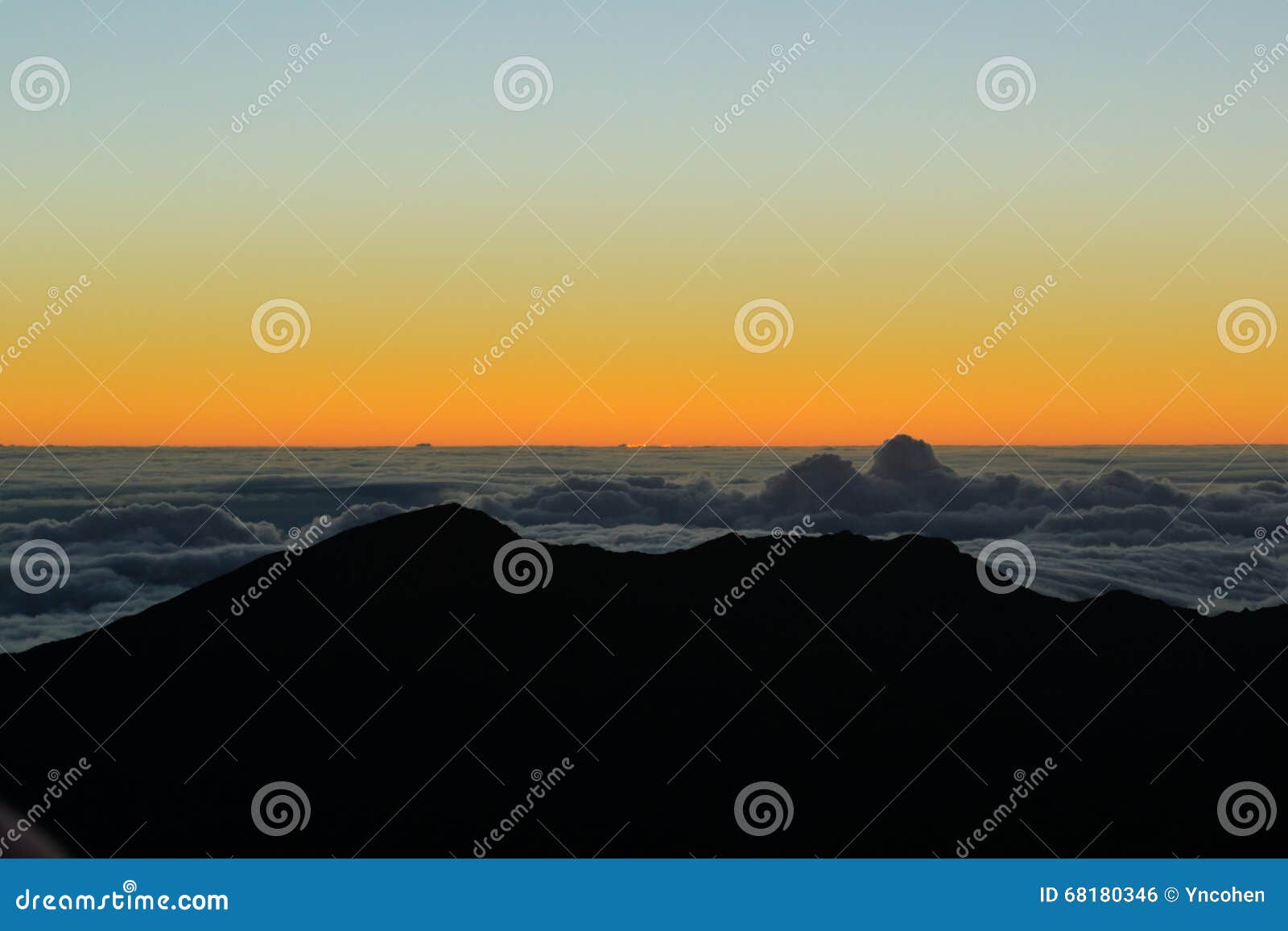 Daybreak Over Mountain and Clouds Stock Photo - Image of cloud, skyline ...