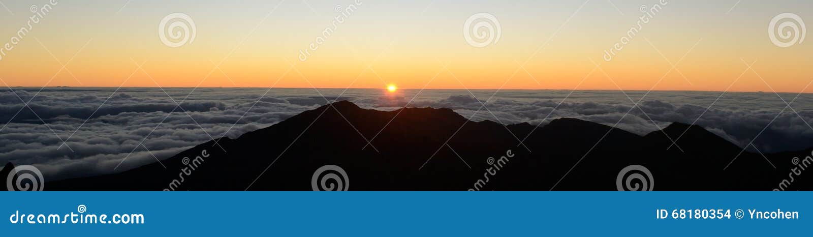 Daybreak Over Mountain and Clouds Stock Photo - Image of aerial, nature ...