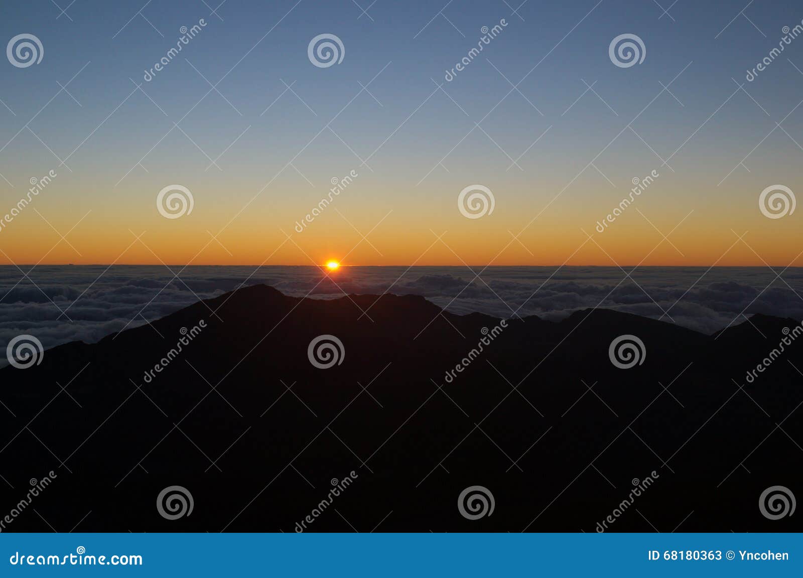 Daybreak Over Mountain and Clouds Stock Image - Image of outdoor ...