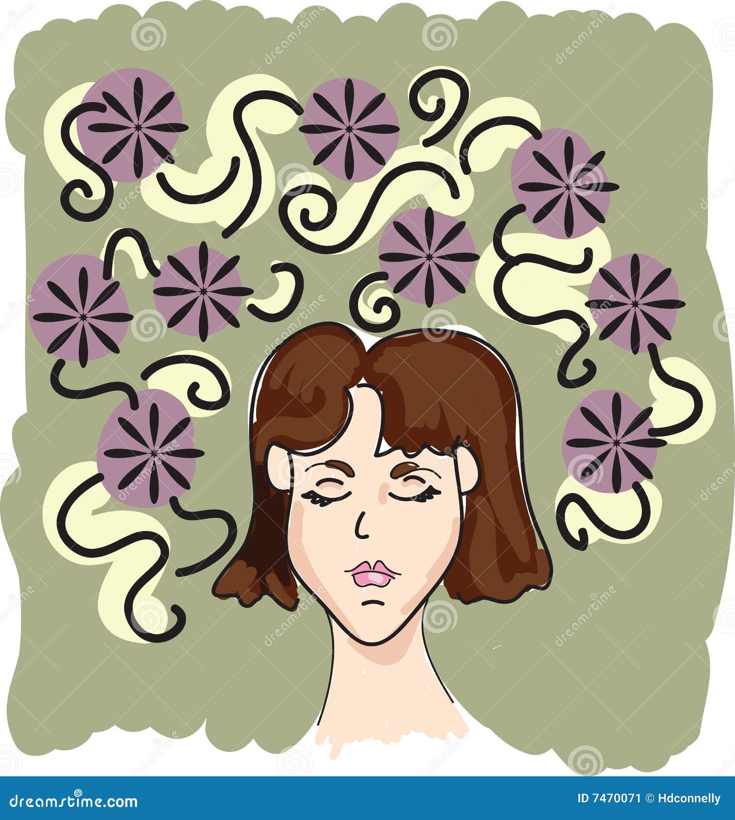 Daydreaming stock vector. Illustration of green, sketch - 7470071