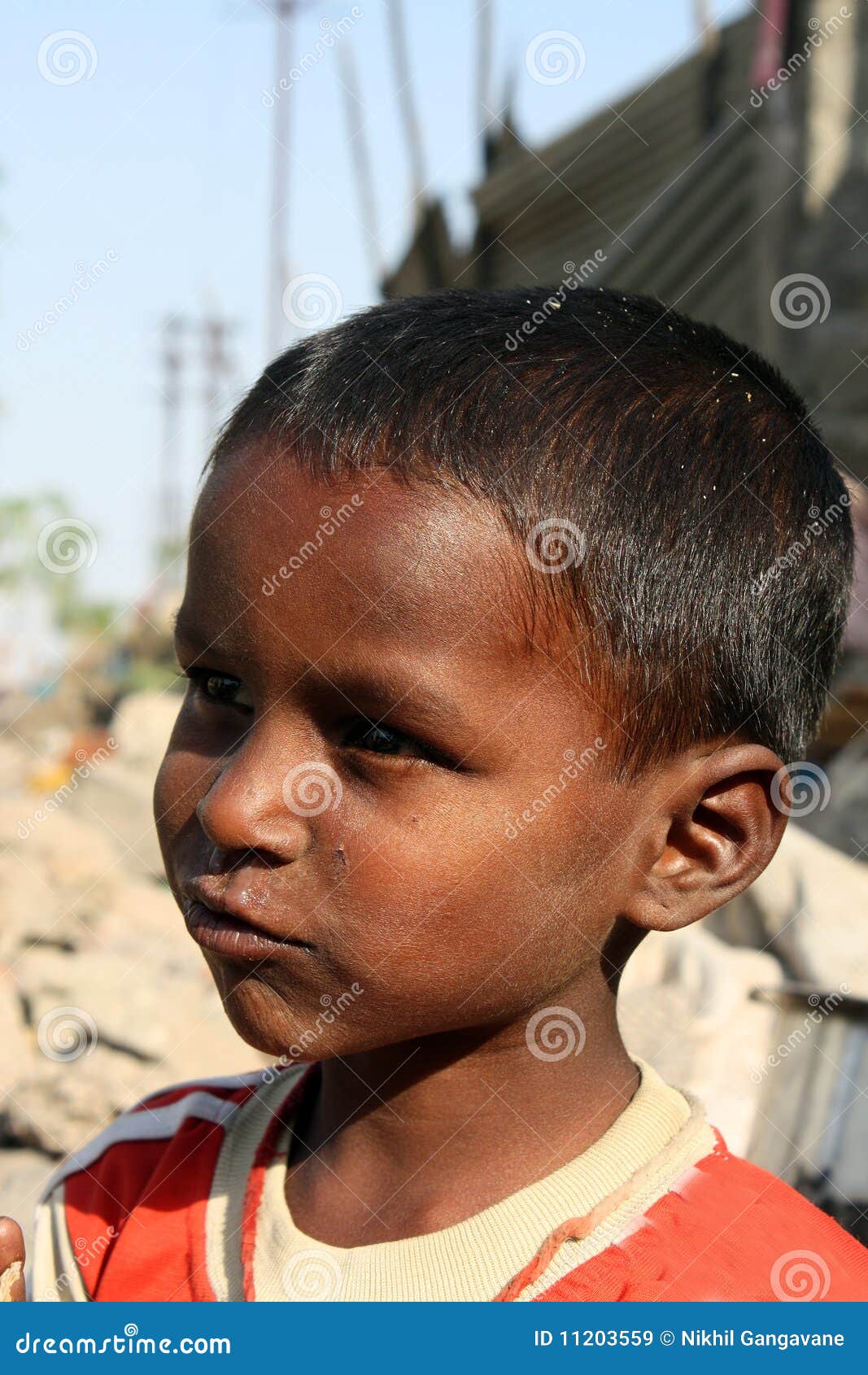 Daydreaming Poor Kid stock image. Image of poverty, india - 11203559