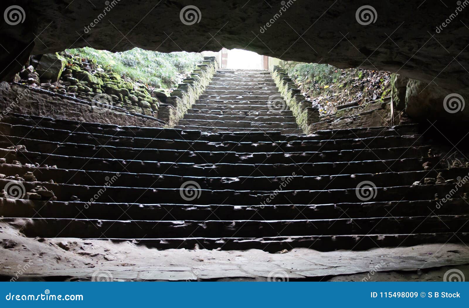 Daylight Brightly Flash into the Cavern Darkness from the Hole at the ...