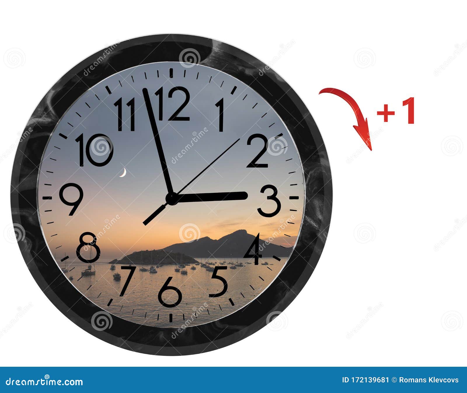 Daylight Saving Time DST. Wall Clock Going To Summer Time +1 Stock ...
