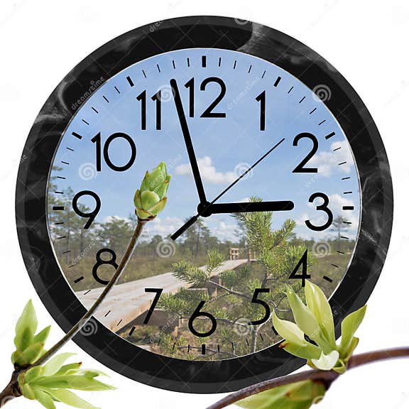 Daylight Saving Time DST. Wall Clock Going To Summer Time +1 Stock ...