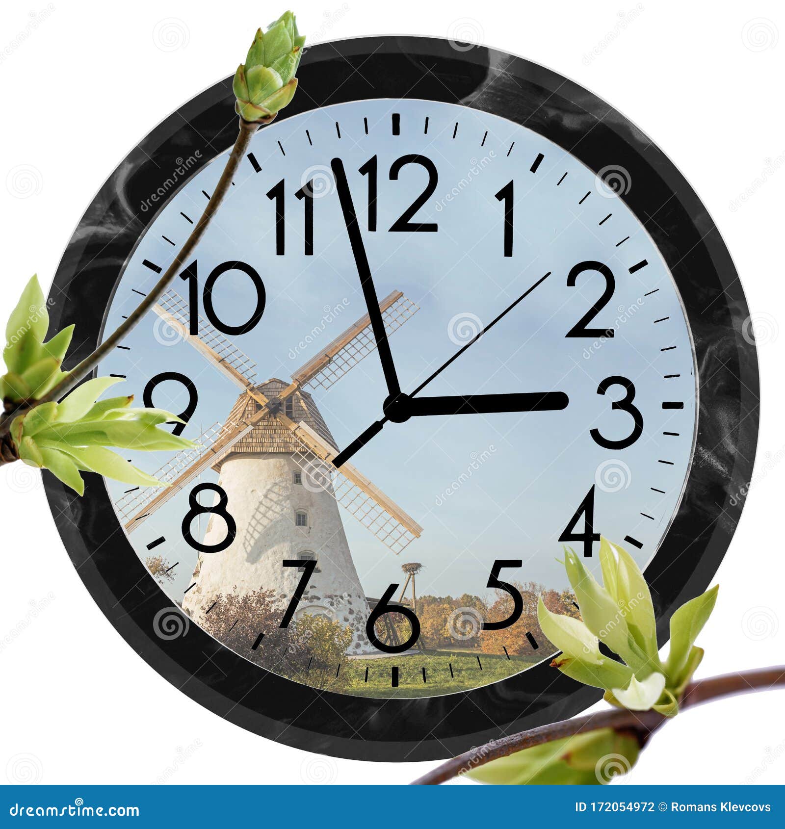 Daylight Saving Time DST. Wall Clock Going To Summer Time +1 Stock ...