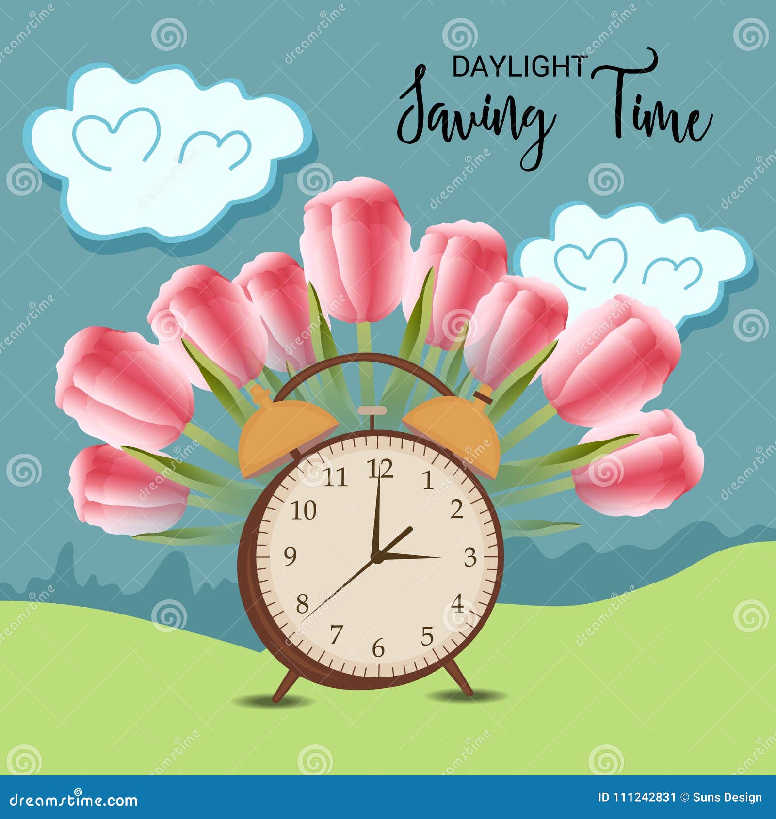 Daylight Saving Time. stock illustration. Illustration of autumn ...