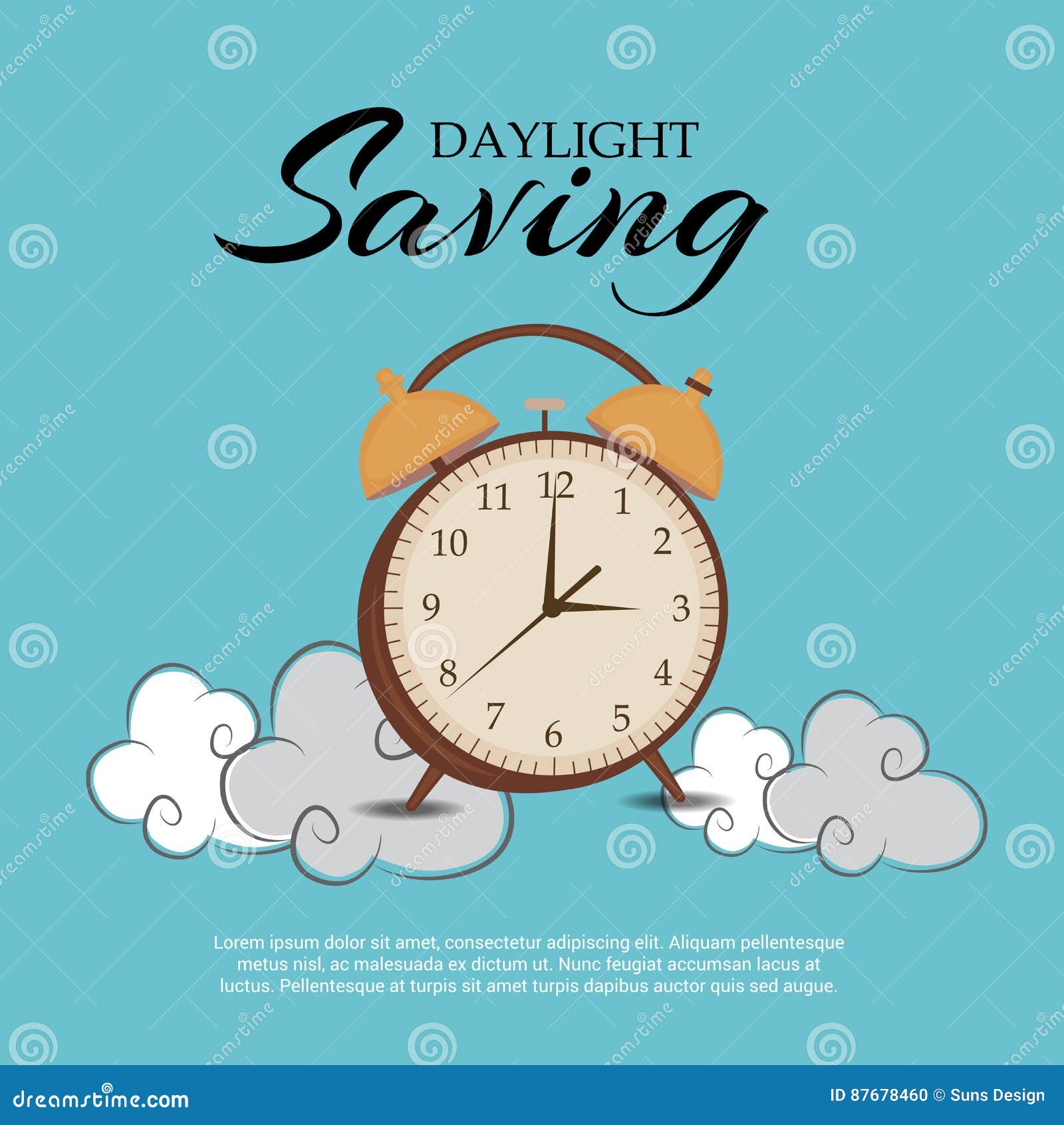 Daylight Saving Time stock illustration. Illustration of awaken - 87678460