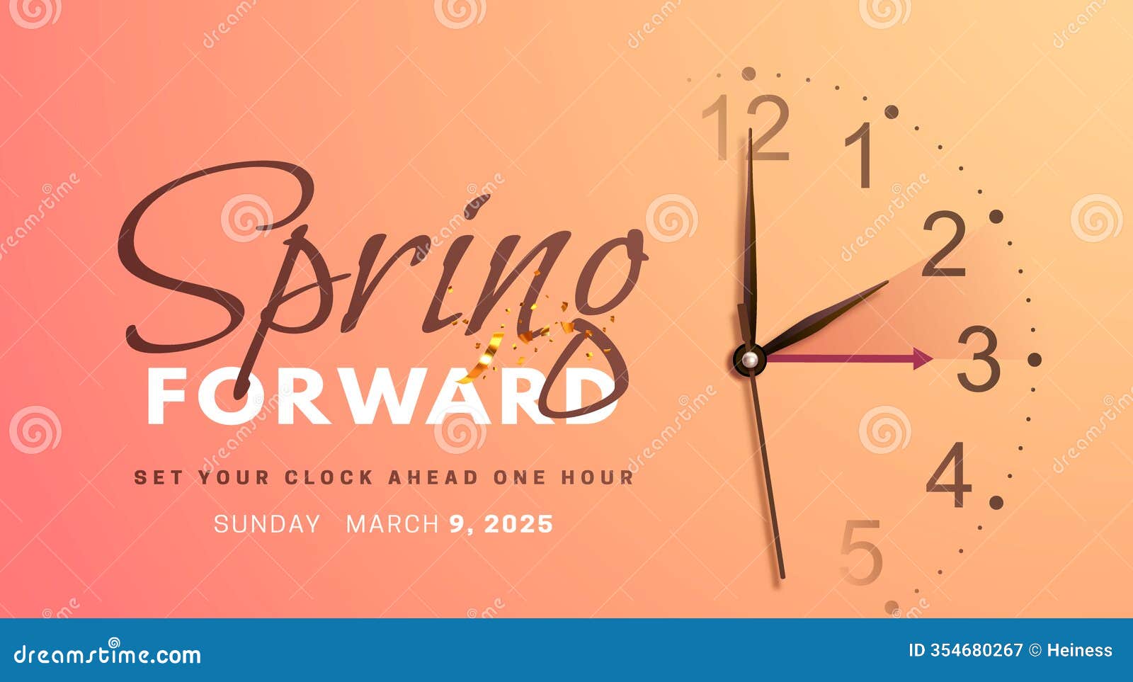 Daylight Saving Time Banner. People Change Hands Of The Clock Forward ...