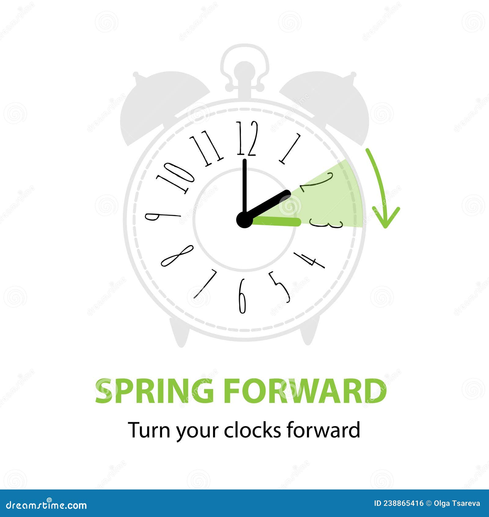 Daylight Saving Time. Spring Forward Concept with Schedule To Set Your ...