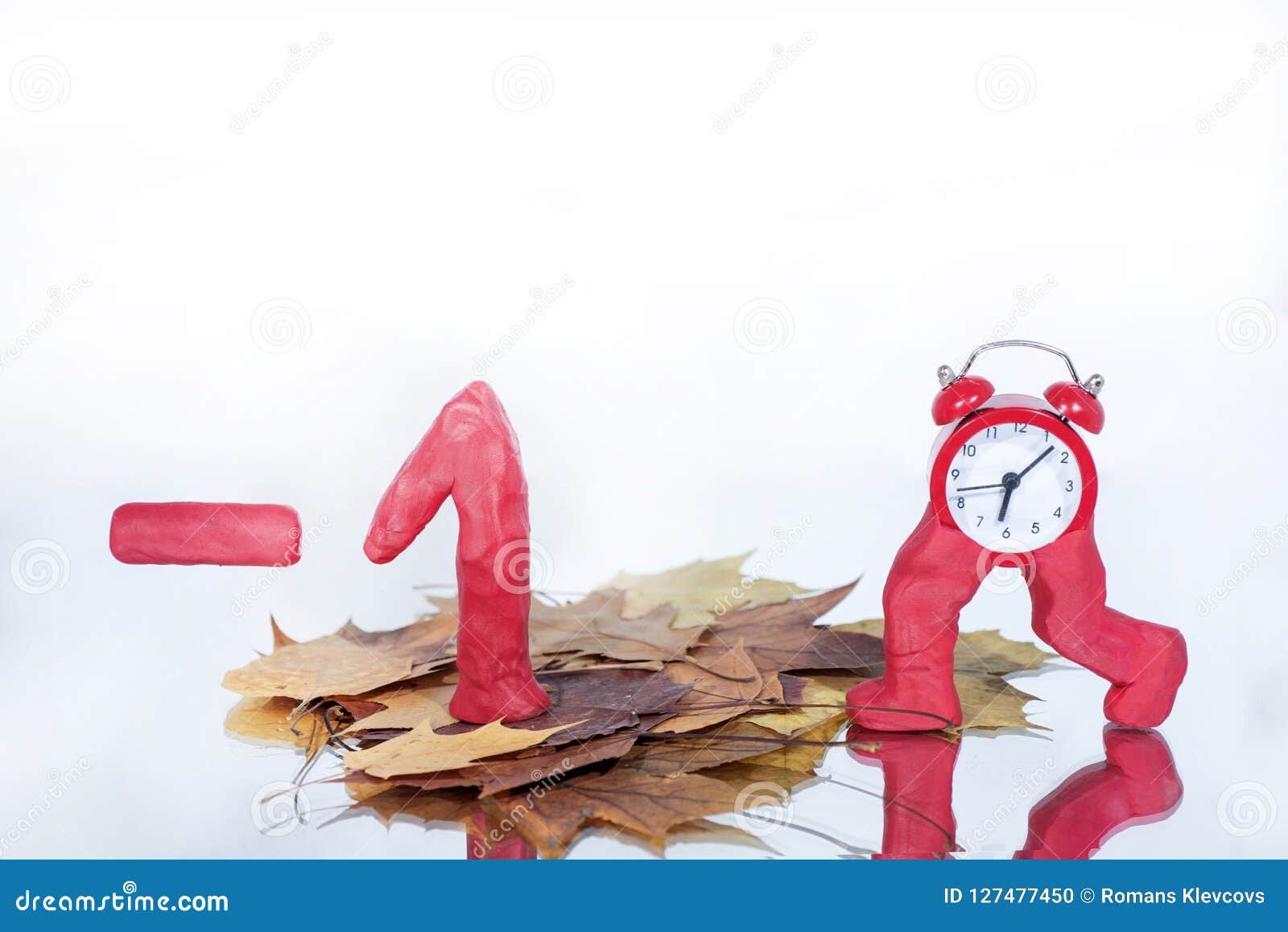 Daylight Saving Time. Wall Clock Going To Winter Time Stock Photo ...