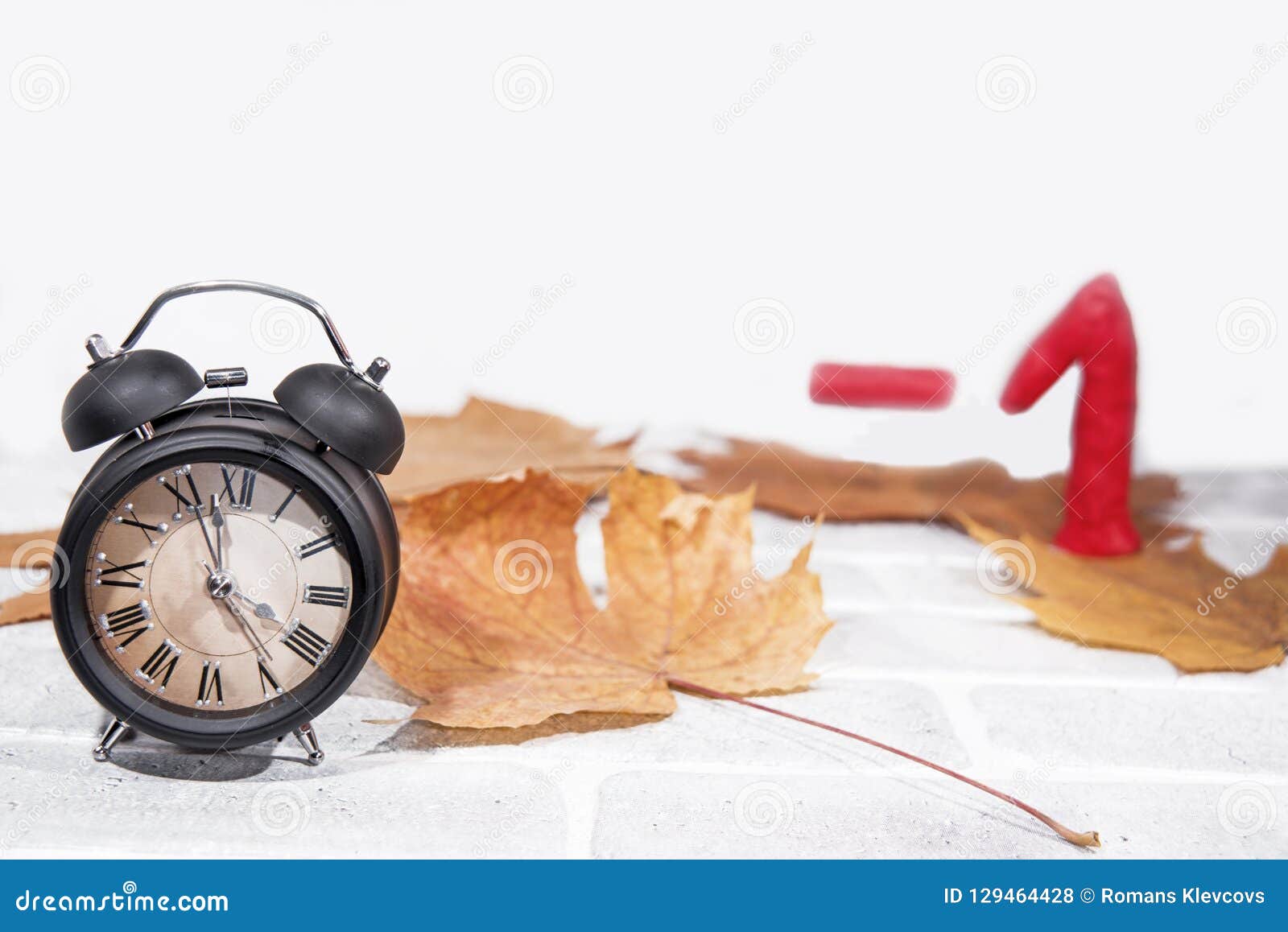 Daylight Saving Time. Wall Clock Going To Winter Time. Autumn ...