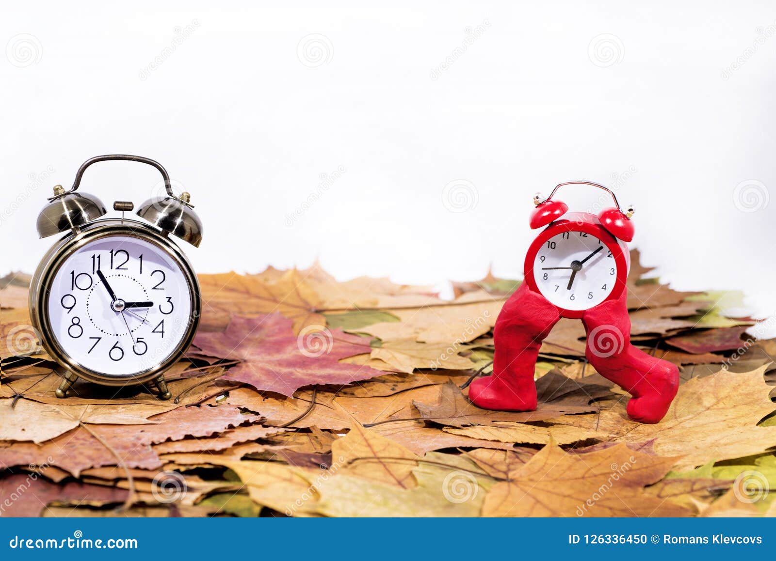 Daylight Saving Time. Wall Clock Going To Winter Time. Autumn ...