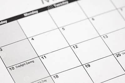 Daylight Savings 2019 on Calendar. Spring Forward Time - Savings ...