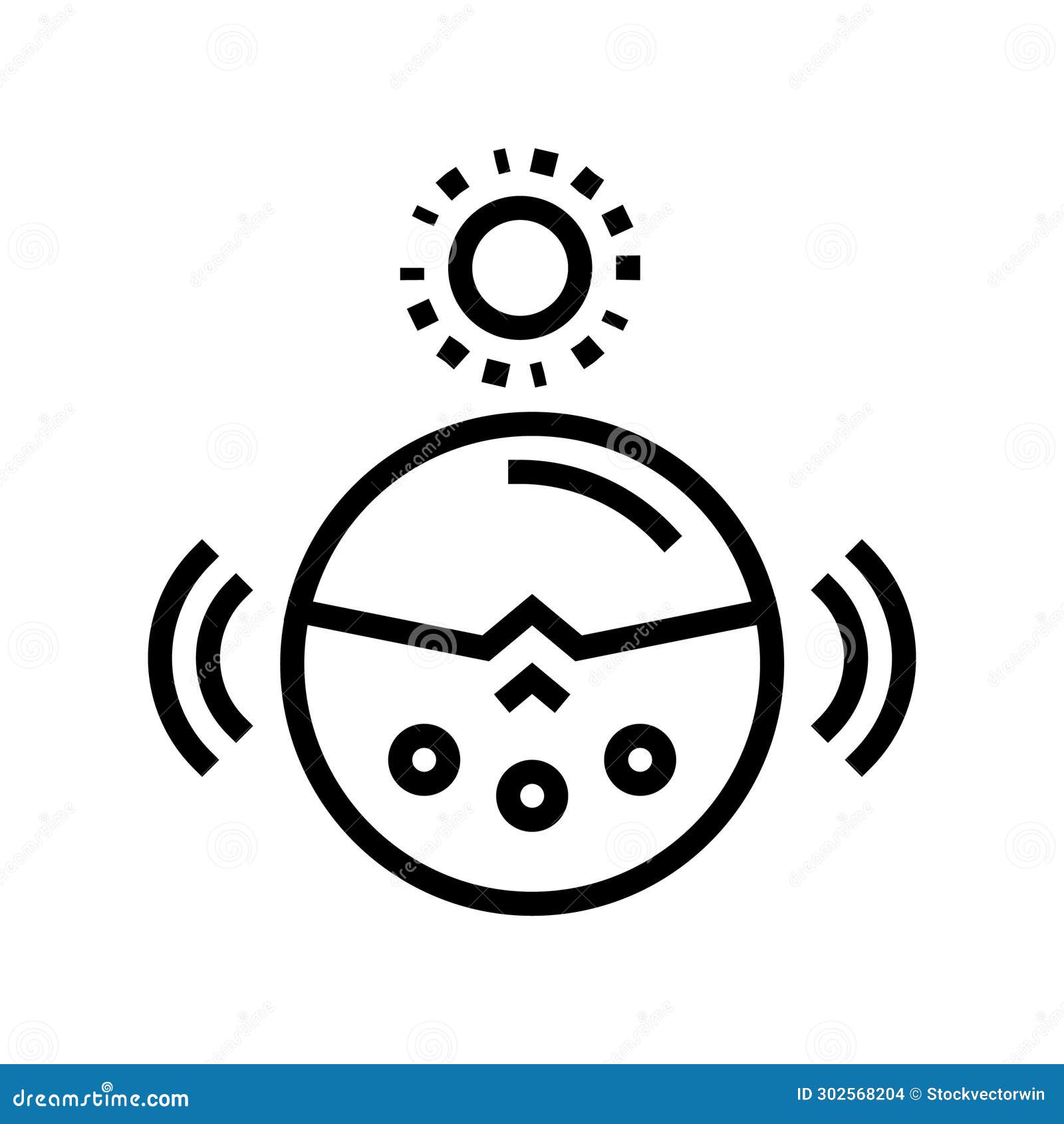 Daylight Sensor Lighting Control Line Icon Vector Illustration Stock ...
