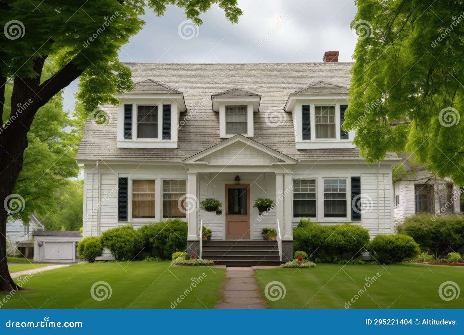 Daylight Shot of Dutch Colonial with Its Symmetric Windows Stock Photo ...