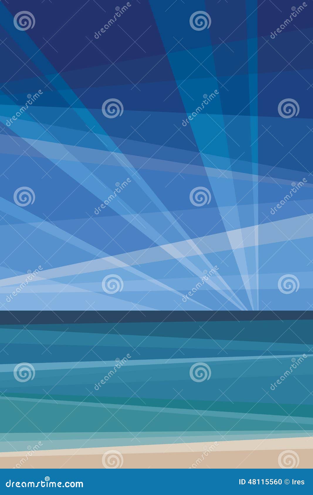 Daylight Under Beach. Geometric Abstract Stock Vector - Illustration of ...