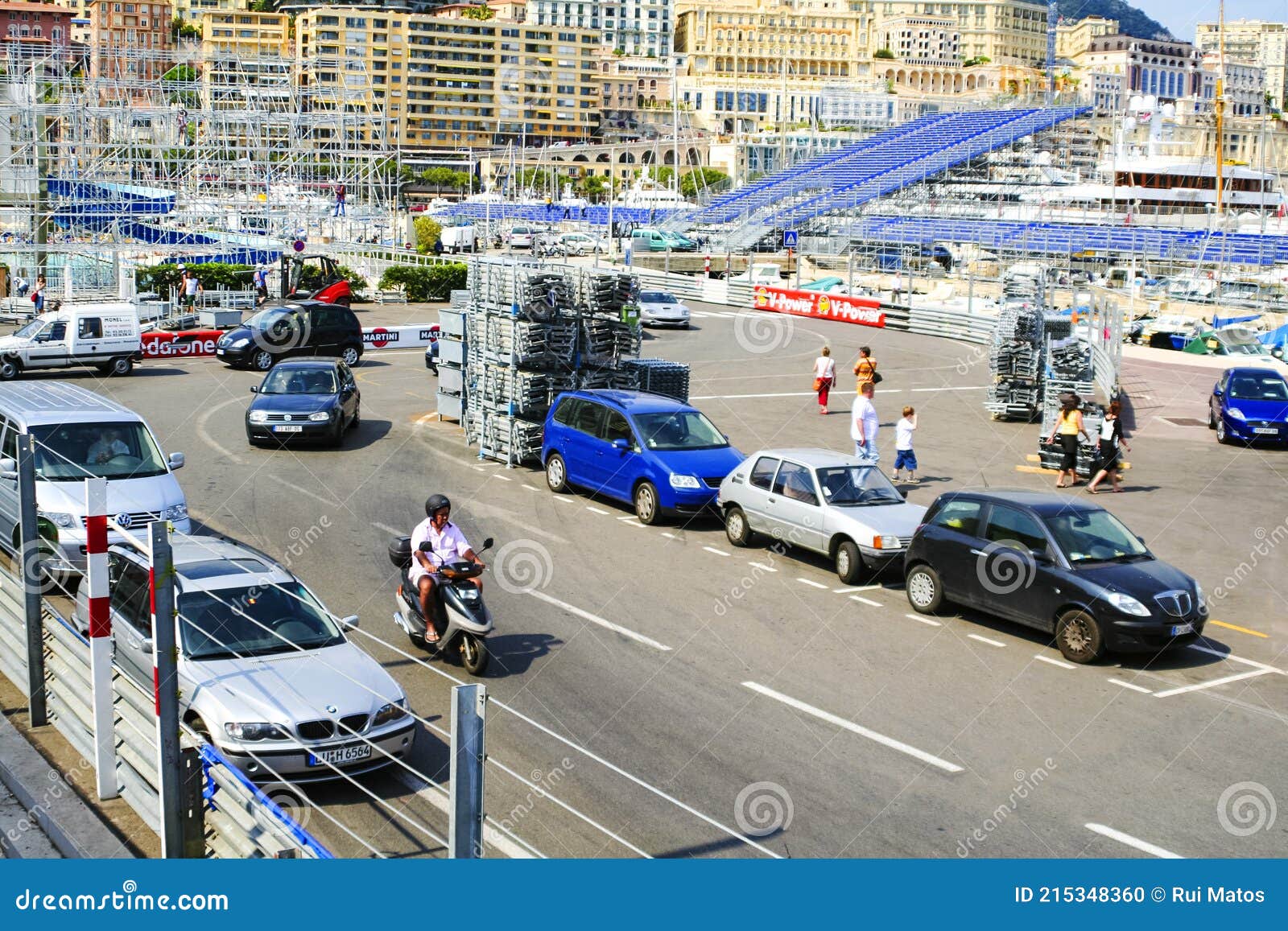 A Daylight View of Monaco Circuit with Normal Traffic and Commuters ...