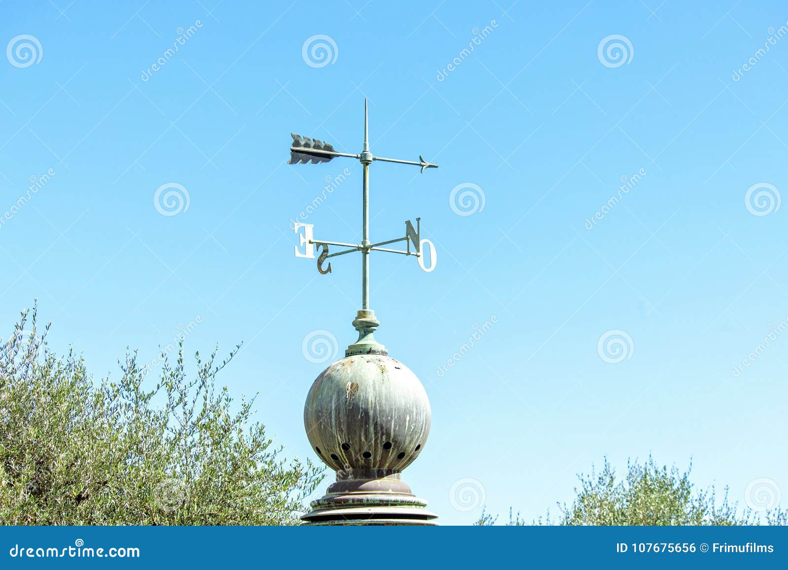 Daylight View To Old Wind Direction Indicator With Cardinal Points ...