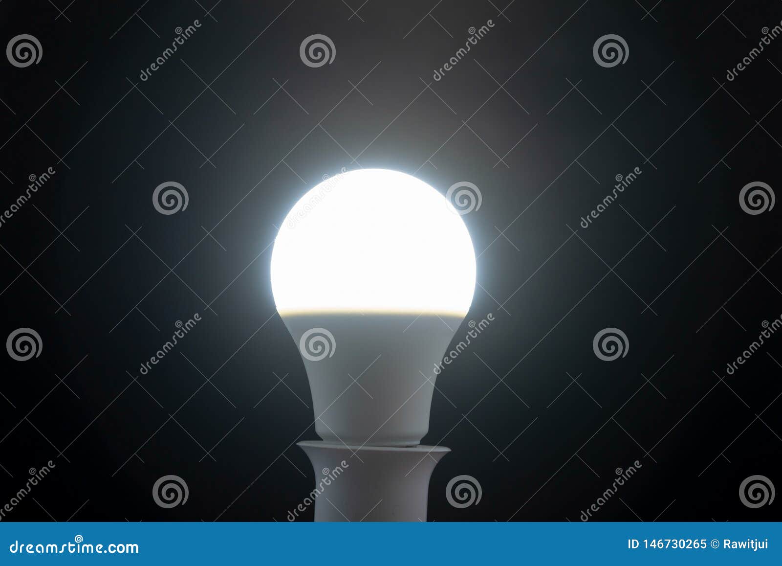 Daylight White Led Bulb on Black Background Stock Image - Image of ...