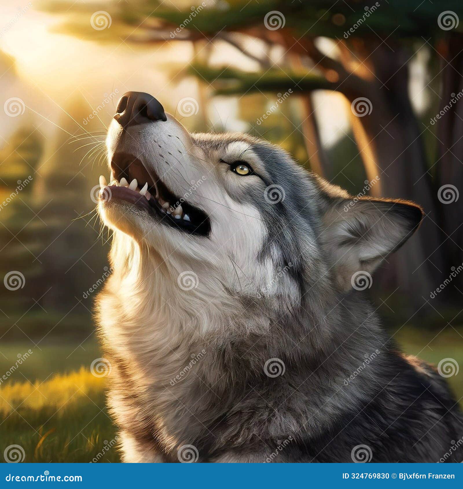 Daylight Wolf stock illustration. Illustration of magical - 324769830