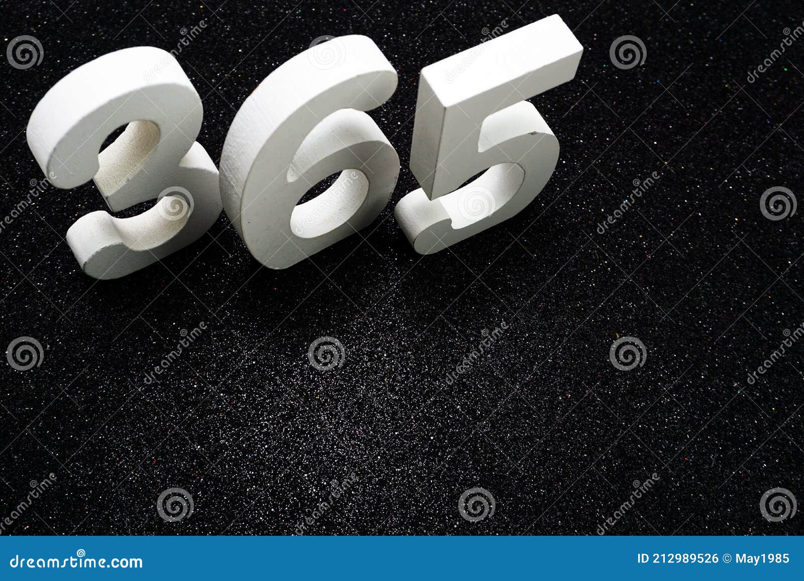 365 Days Alphabet Letter with Space Copy on Black Glitter Background ...