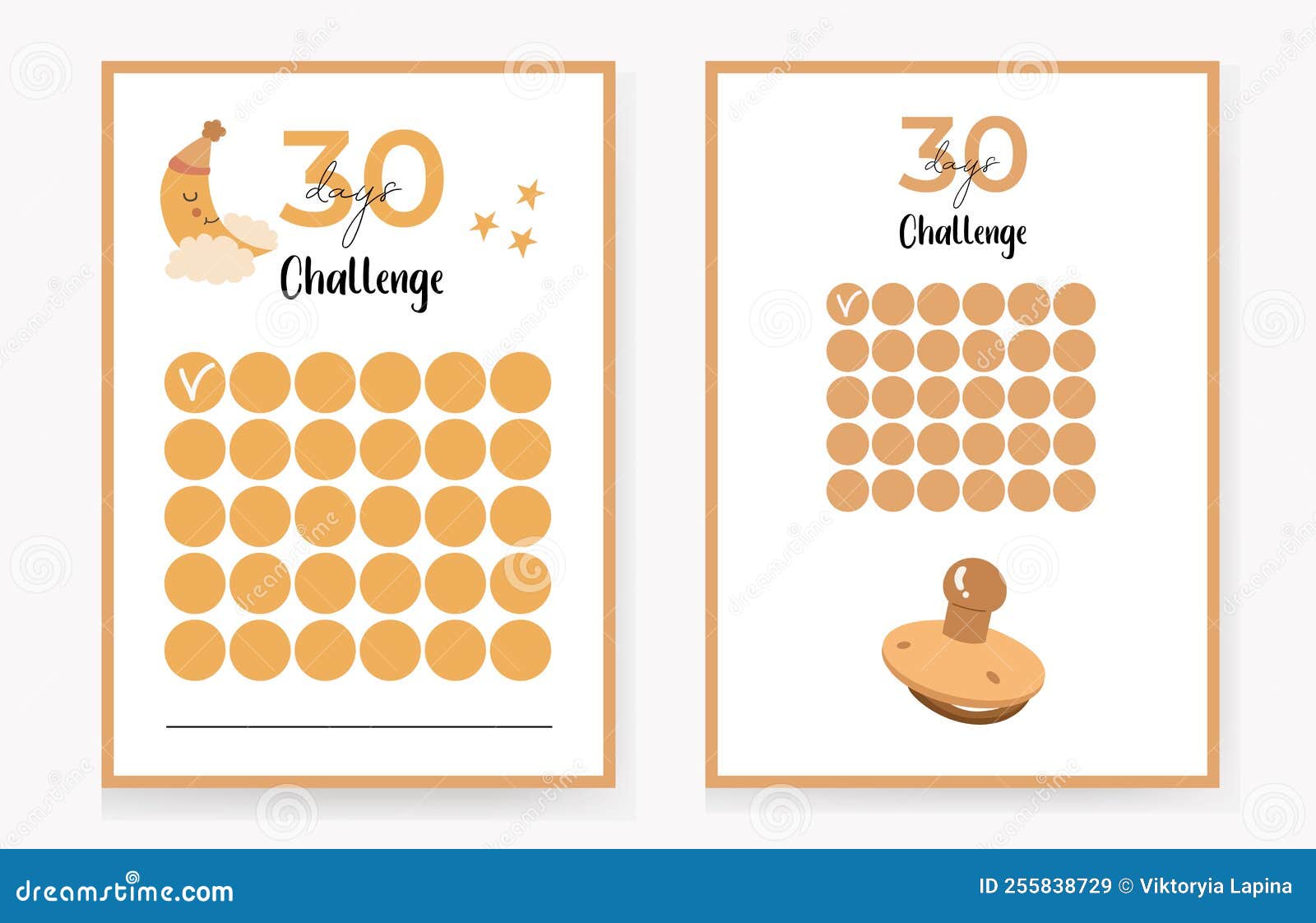 30 Days Challenge, Children S, Boho Style. Vector Illustration, with ...