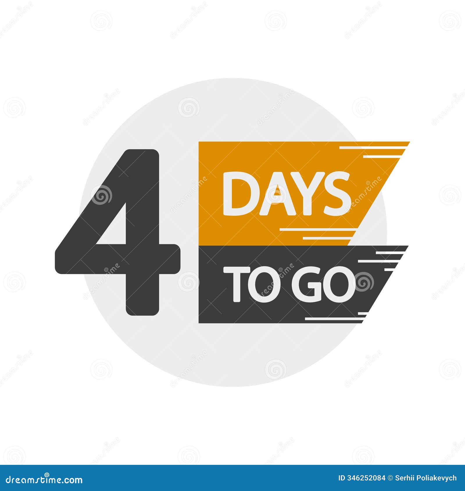4 Days Countdown. Number Four Icon. Vector Day Marker. Event Alert ...