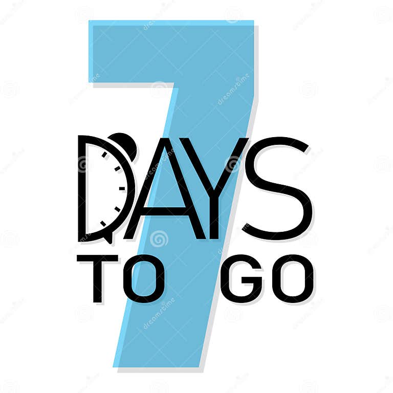 7 Days Countdown. Seven Days Left. Blue Number Seven. Countdown Timer ...