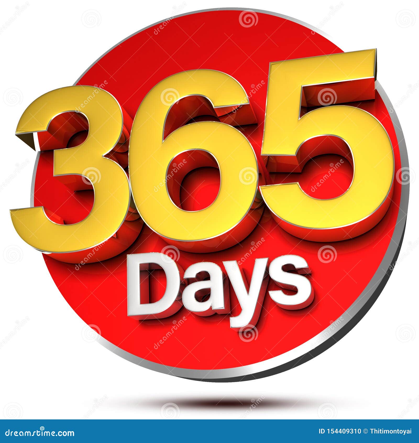 365 Days 3d. stock illustration. Illustration of clock - 154409310