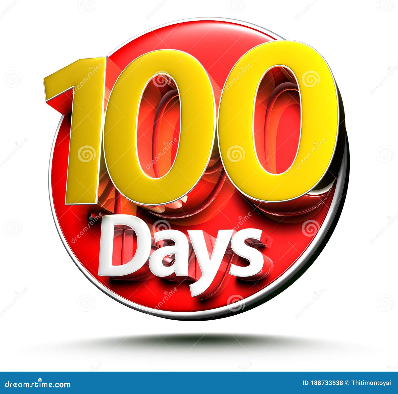 100 days 3d. stock illustration. Illustration of mark - 188733838