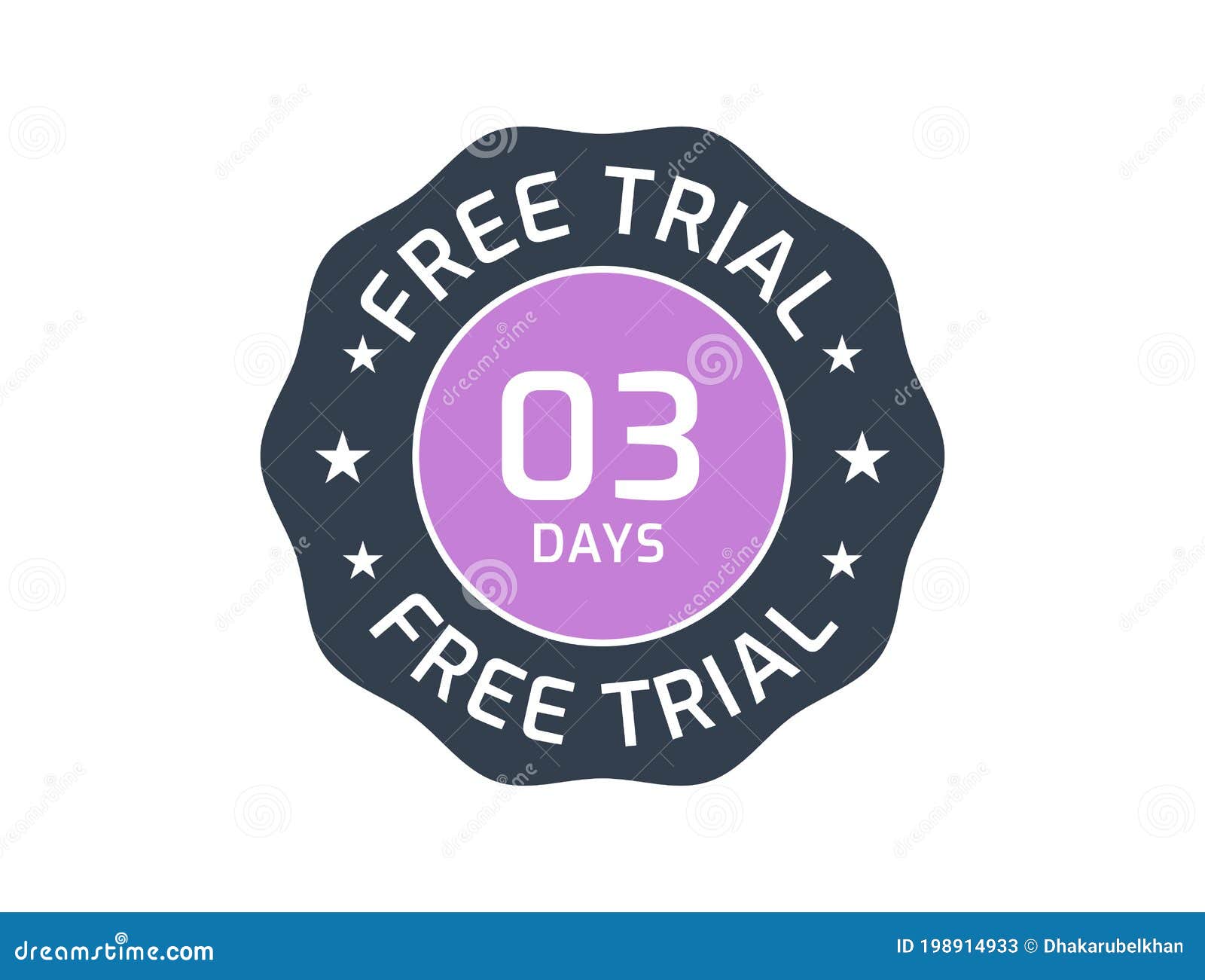 3 Days Free Trial Badge, 3 Days Trial Stamp Stock Vector - Illustration ...