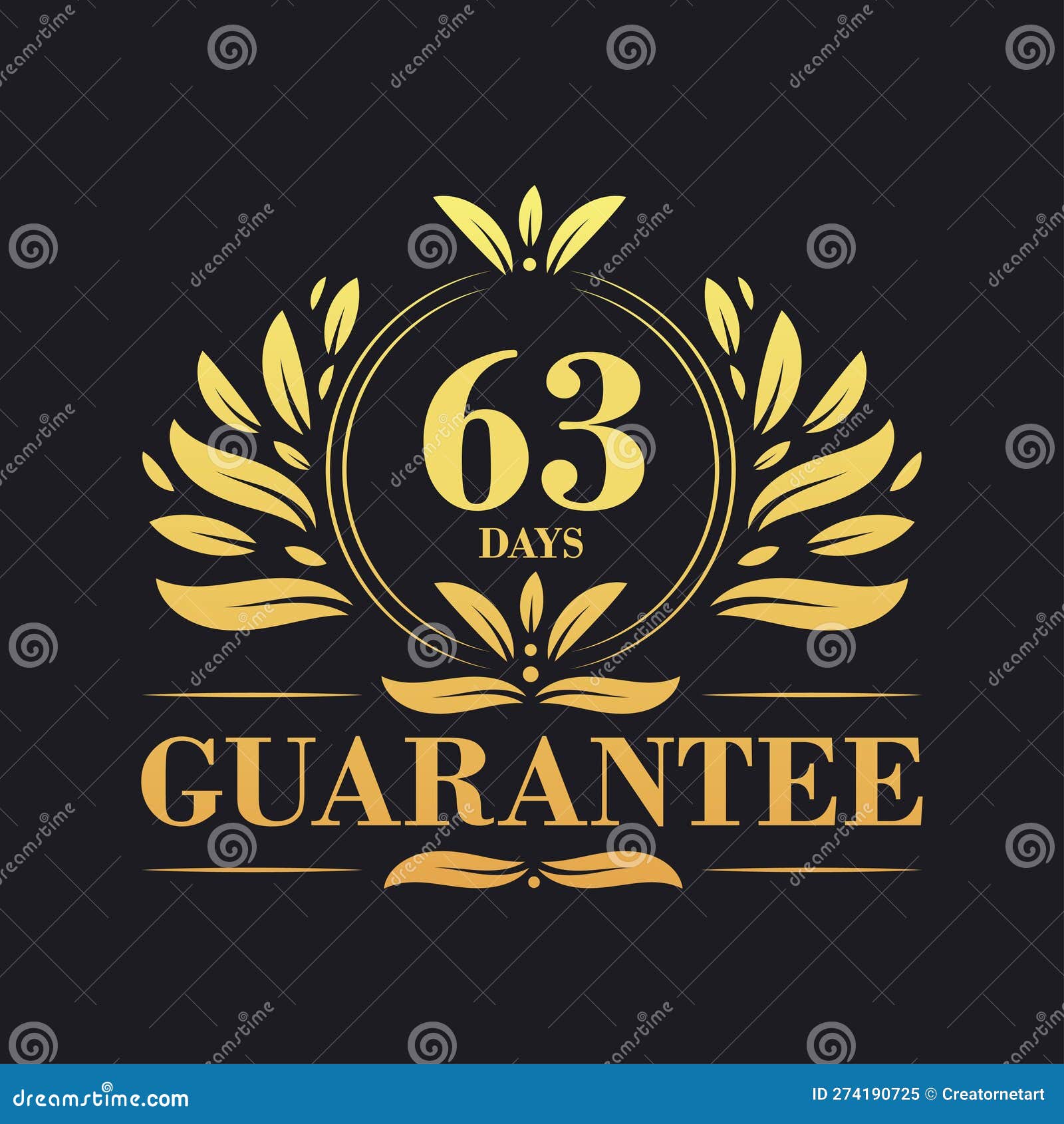 63 Days Guarantee Logo Vector, 63 Days Guarantee Sign Symbol Stock ...