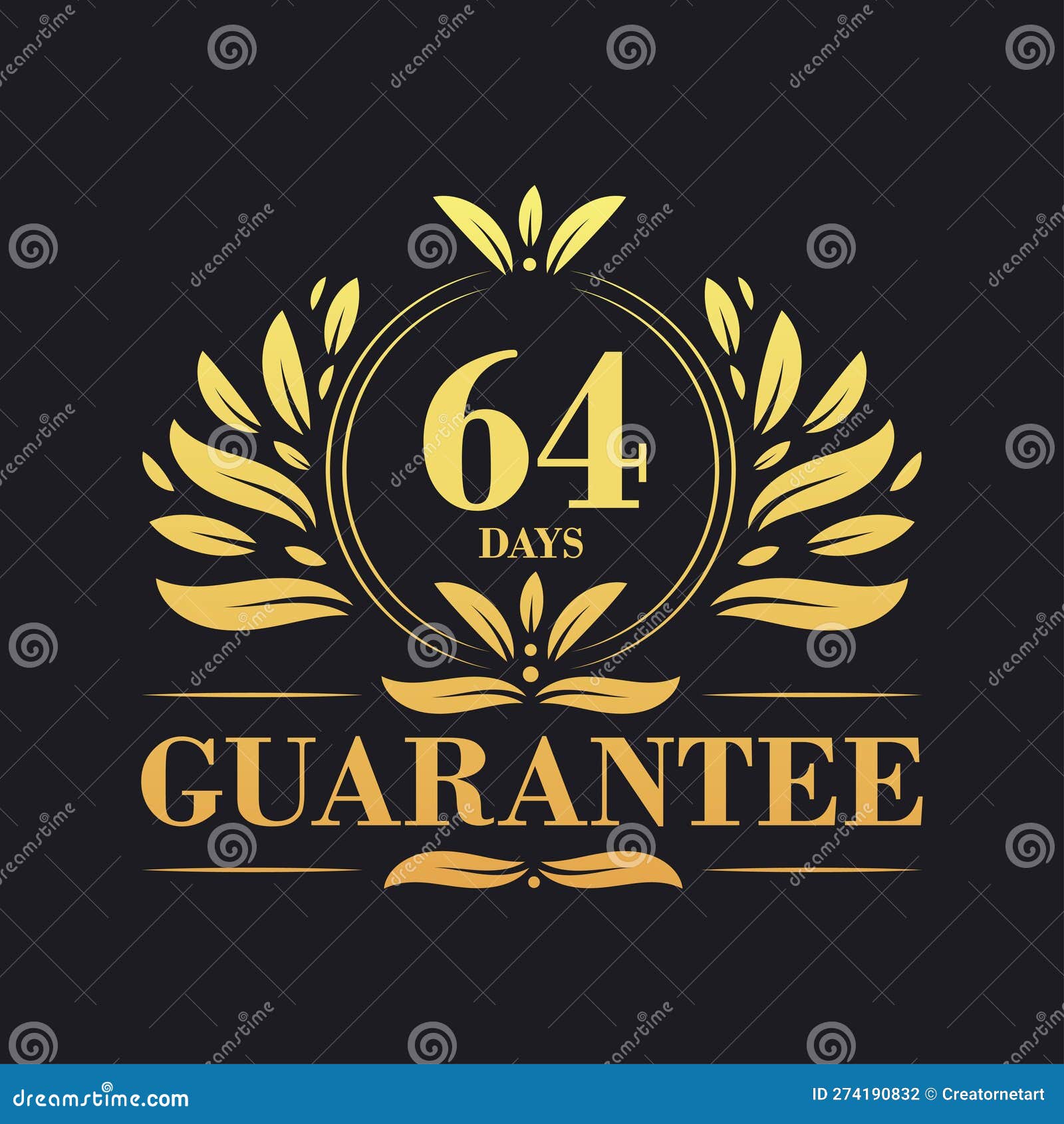 64 Days Guarantee Logo Vector, 64 Days Guarantee Sign Symbol Stock ...