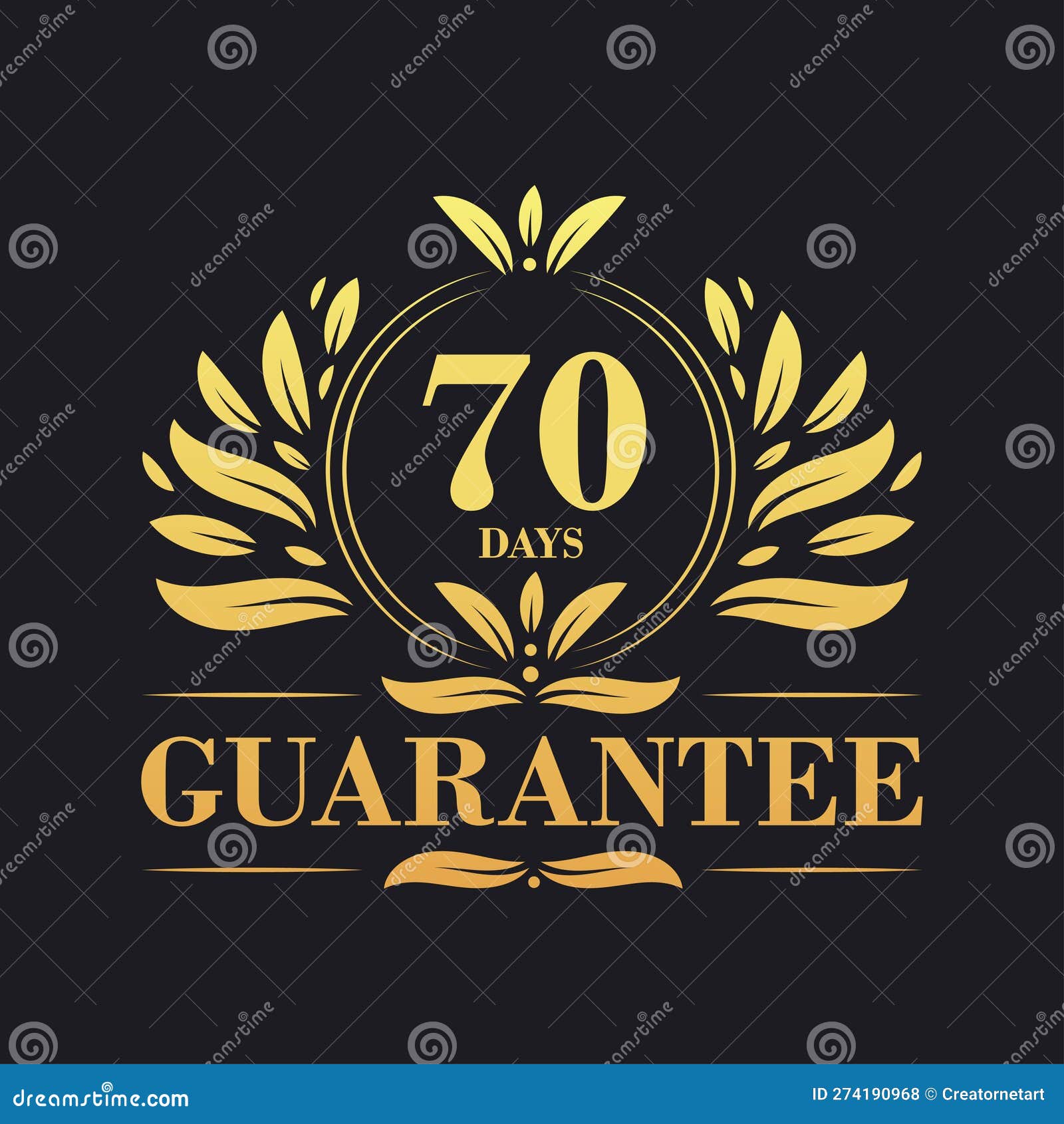 70 Days Guarantee Logo Vector, 70 Days Guarantee Sign Symbol Stock ...