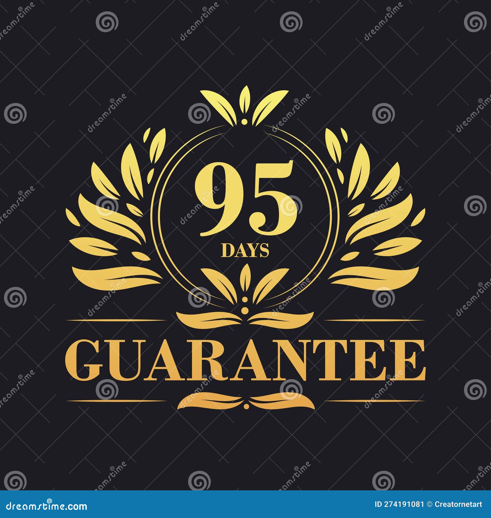 95 Days Guarantee Logo Vector, 95 Days Guarantee Sign Symbol Stock ...
