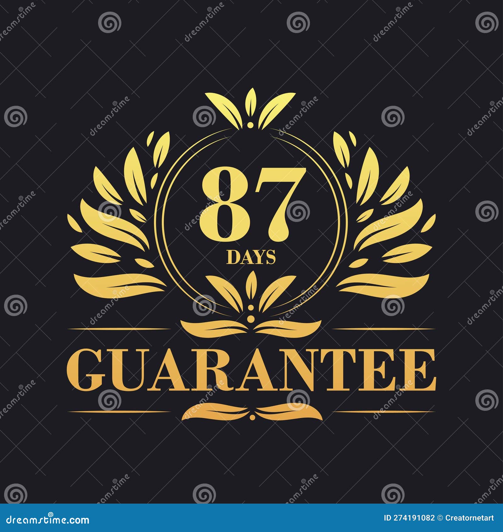 87 Days Guarantee Logo Vector, 87 Days Guarantee Sign Symbol Stock ...