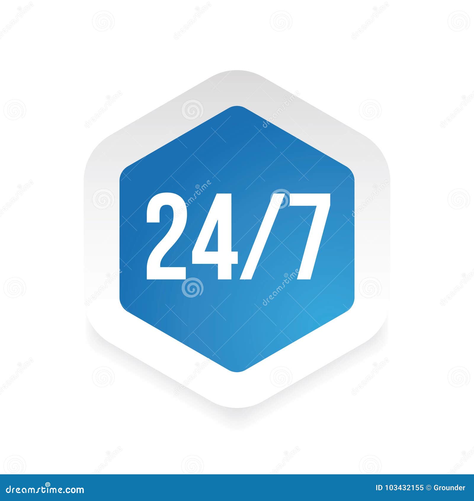 7 days 24 hours clock stock vector. Illustration of symbol - 103432155