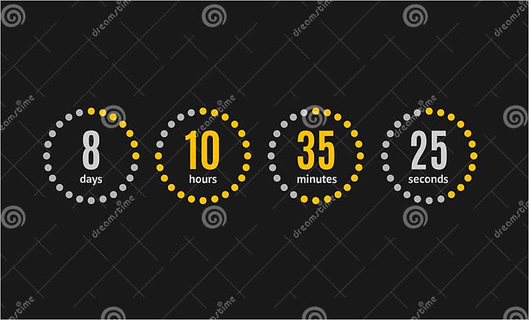Days Hours Minutes Seconds Timer Set Vector Stock Vector