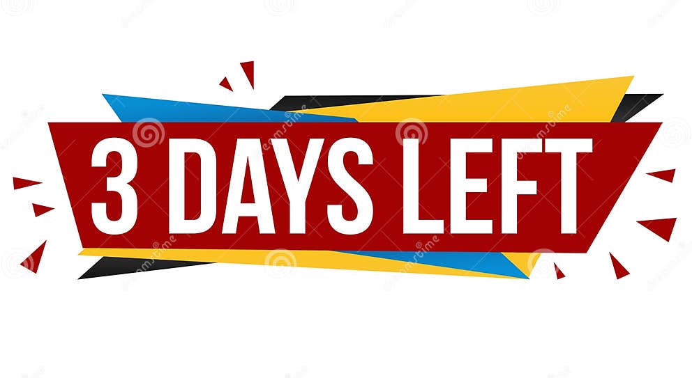 3 days left banner design stock vector. Illustration of poster - 162611838