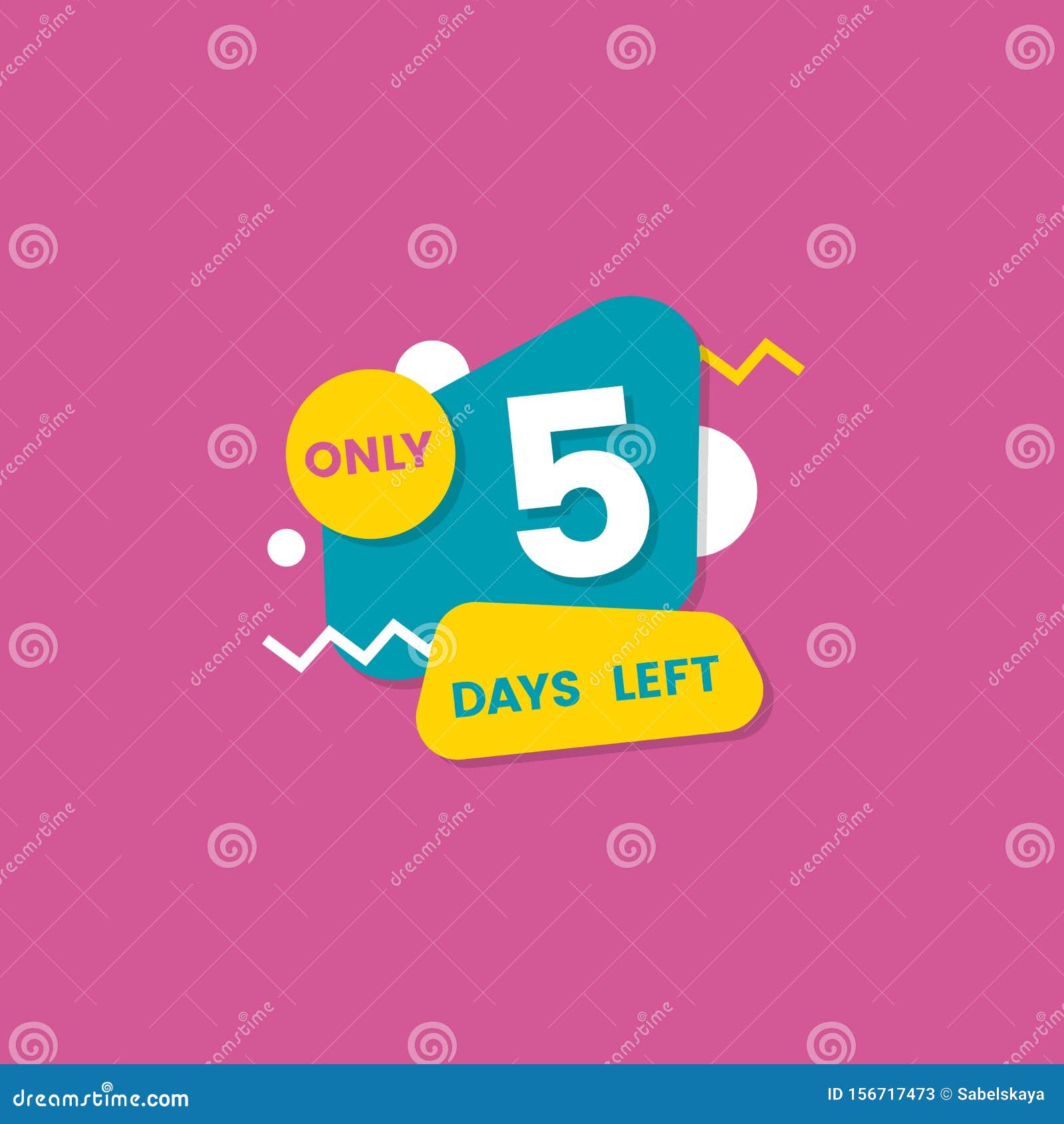 Only 5 Days Left - Colorful Isolated Sticker with Countdown Number ... Only 5 Days Left - Colorful Isolated Sticker with Countdown Number ...