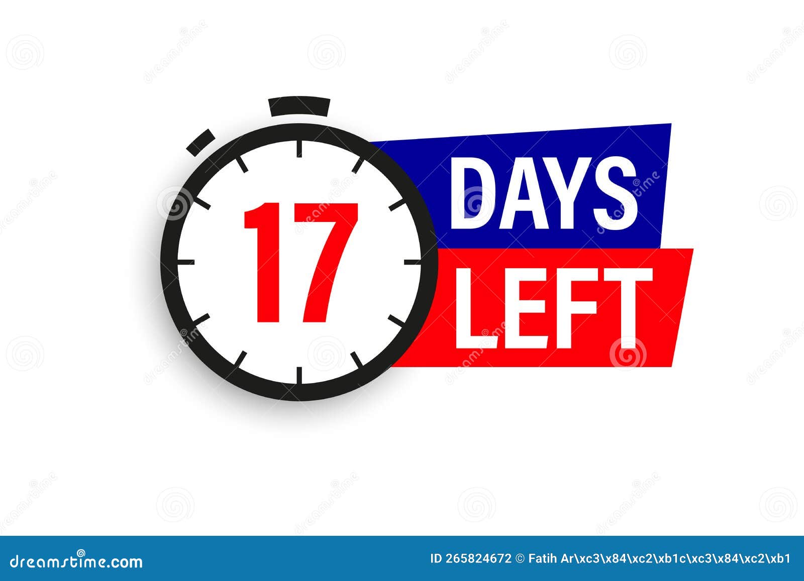 17 Days Left. Countdown Badge. Vector Illustration Isolated on White ...