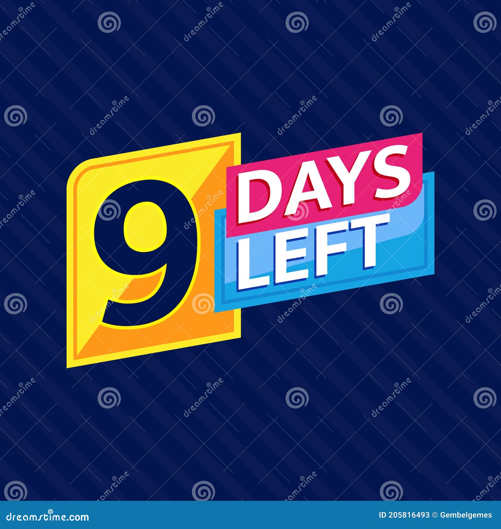 9 Days Left Countdown Banner Stock Vector - Illustration of number ...