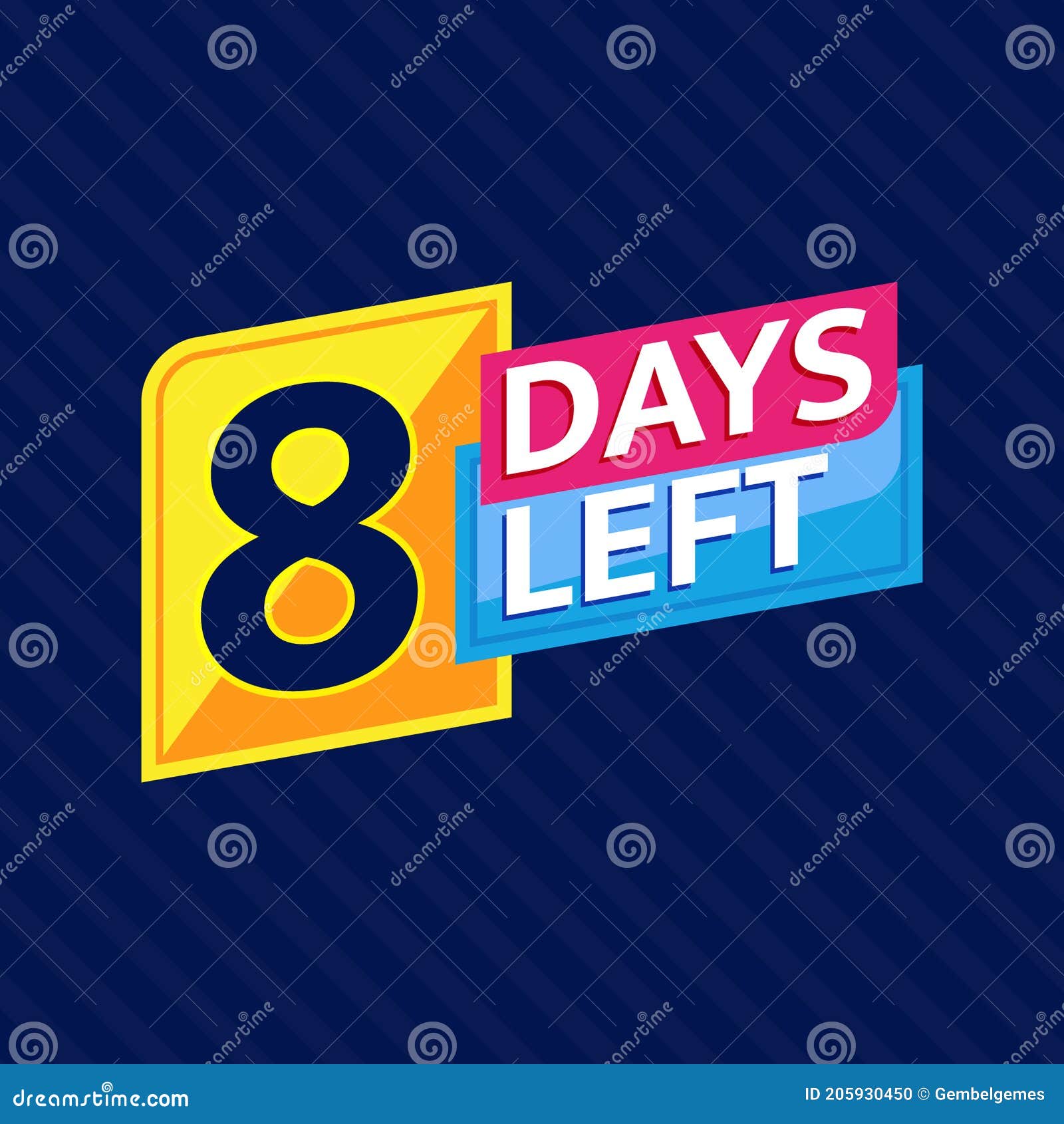 8 Days Left Countdown Banner Stock Vector - Illustration of ...