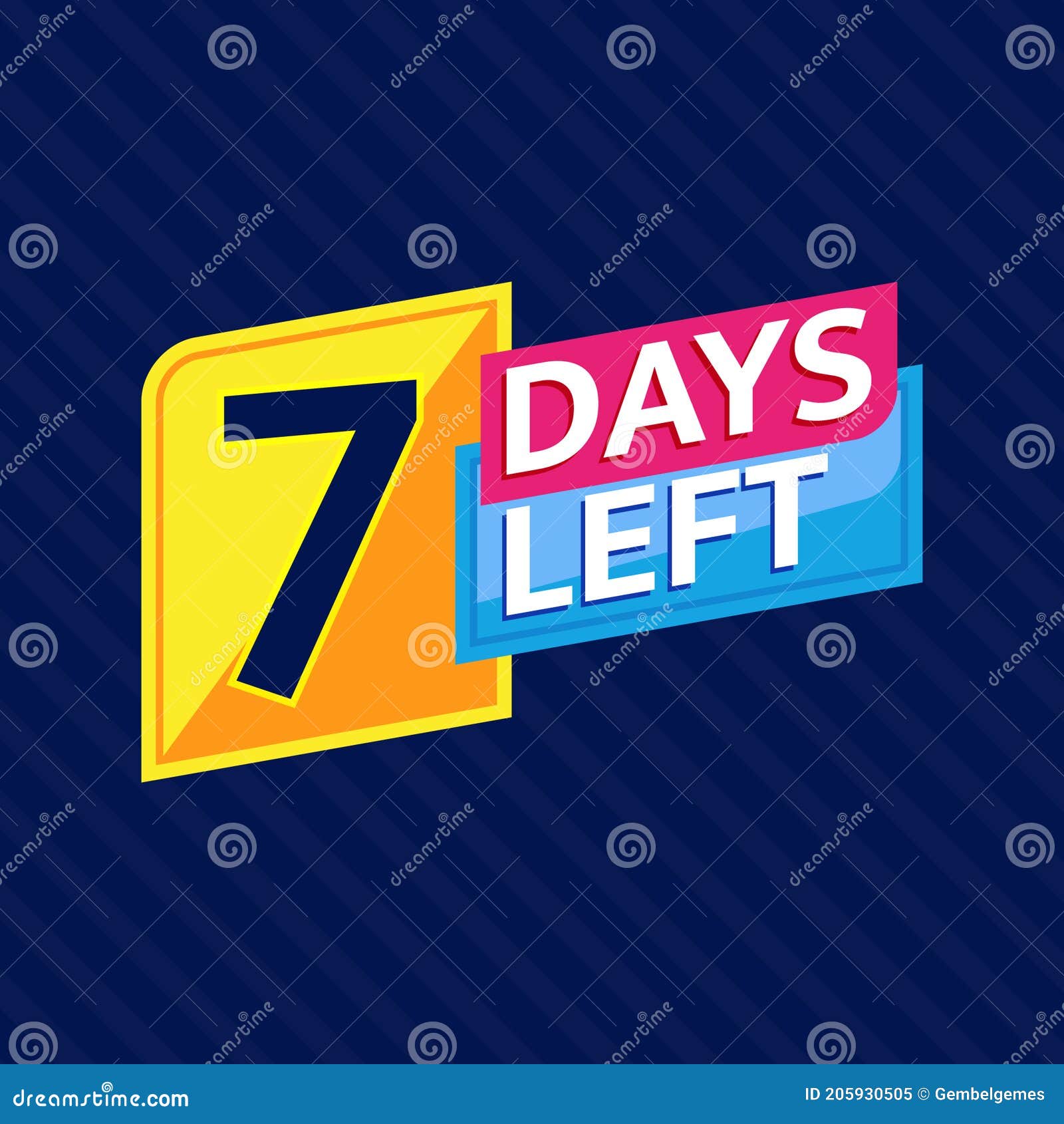 7 Days Left Countdown Banner Stock Vector - Illustration of meet ...