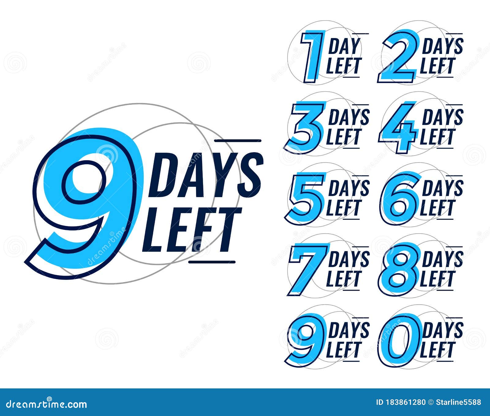 Days Left Countdown Banner Set Stock Vector - Illustration of ...