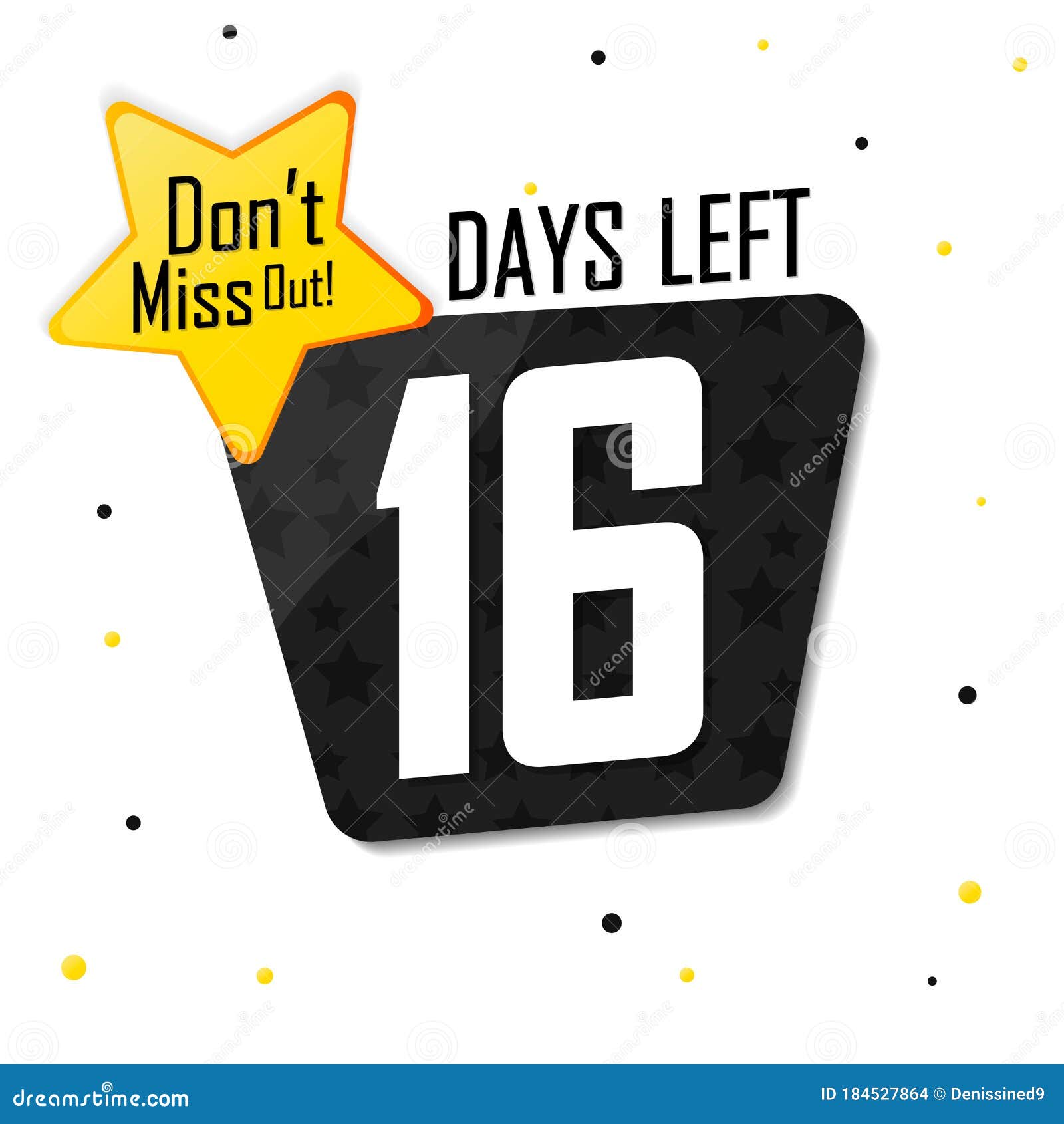 16 Days Left, Countdown Tag, Banner Design Template, Don`t Miss Out ... 16 Days Left, Countdown Tag, Banner Design Template, Don`t Miss Out ...