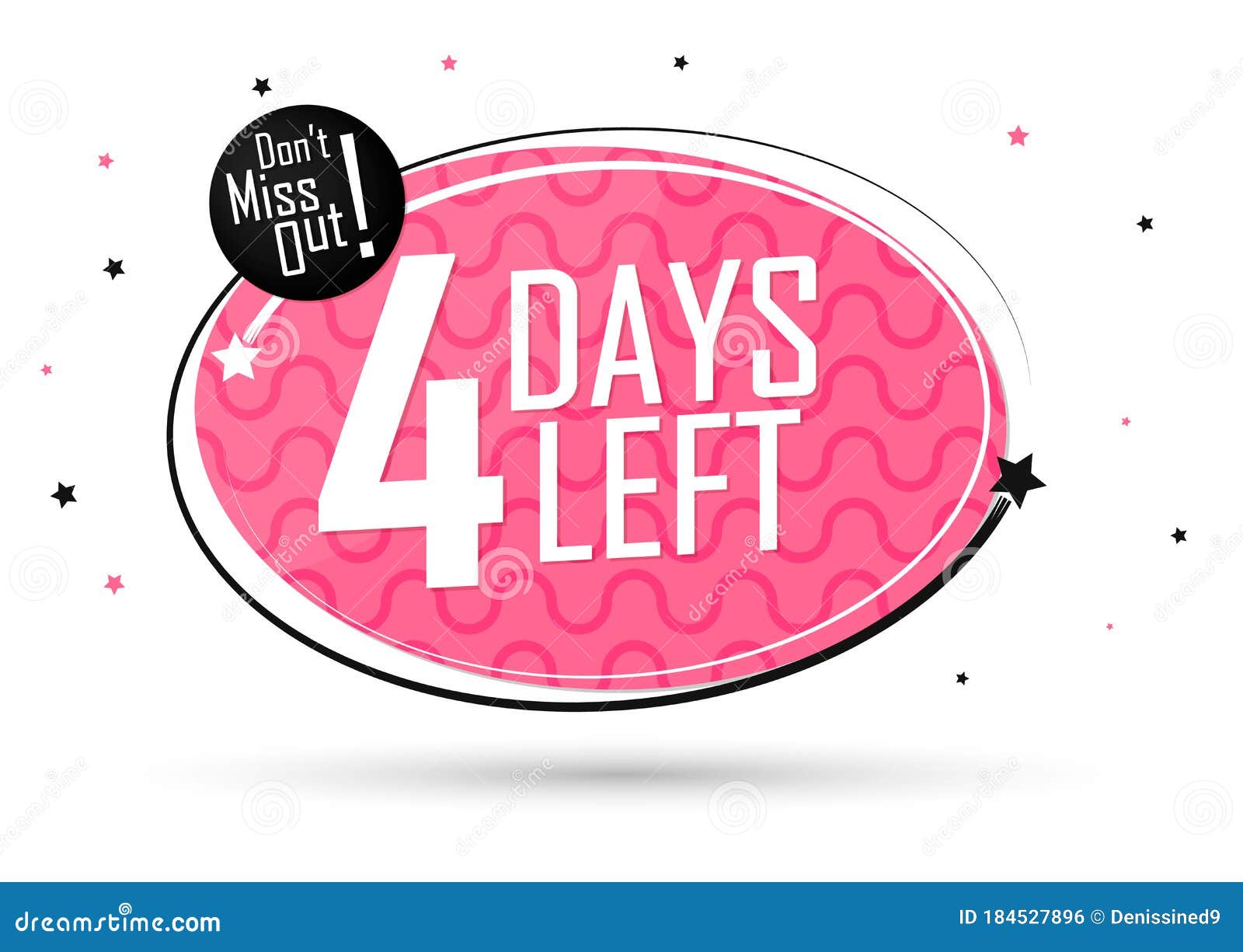 4 Days Left, Countdown Tag, Banner Design Template, Don`t Miss Out ...