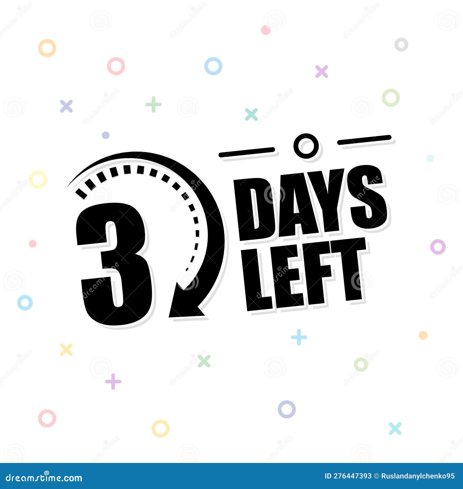 3 Days Left Countdown Template. 3 Day Countdown Button. Vector ...