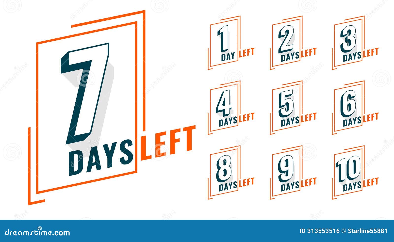 Days Left Countdown Timer for Business Promotion Stock Vector ...
