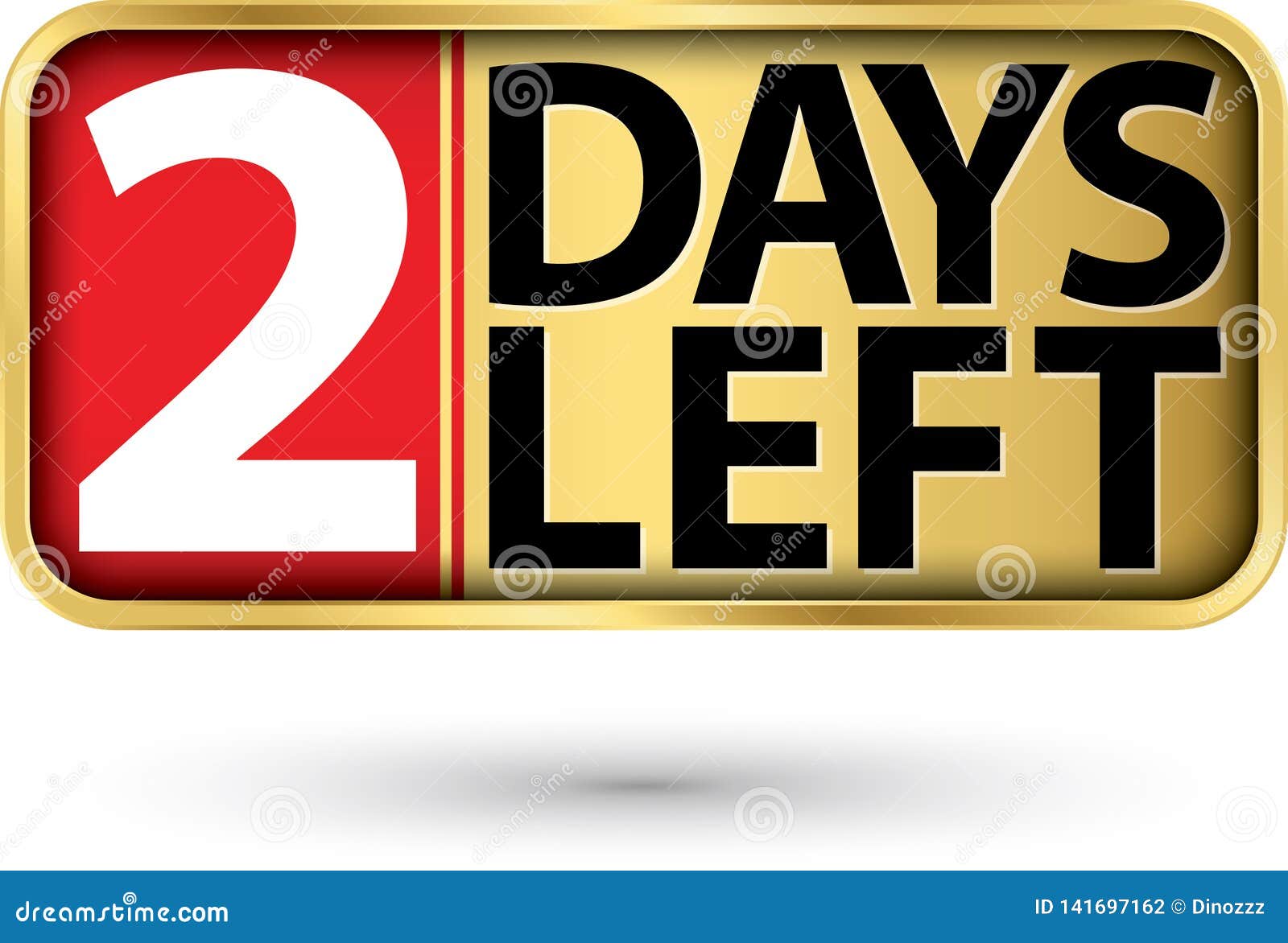 2 Days Left Gold Sign, Vector Illustartion Stock Vector - Illustration ...